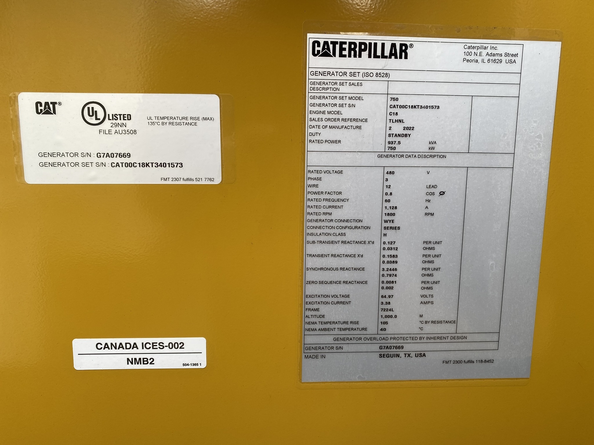 New Caterpillar C18 Diesel Generator 0 Hrs EPA Tier 2 | 750 KW | 0 ...